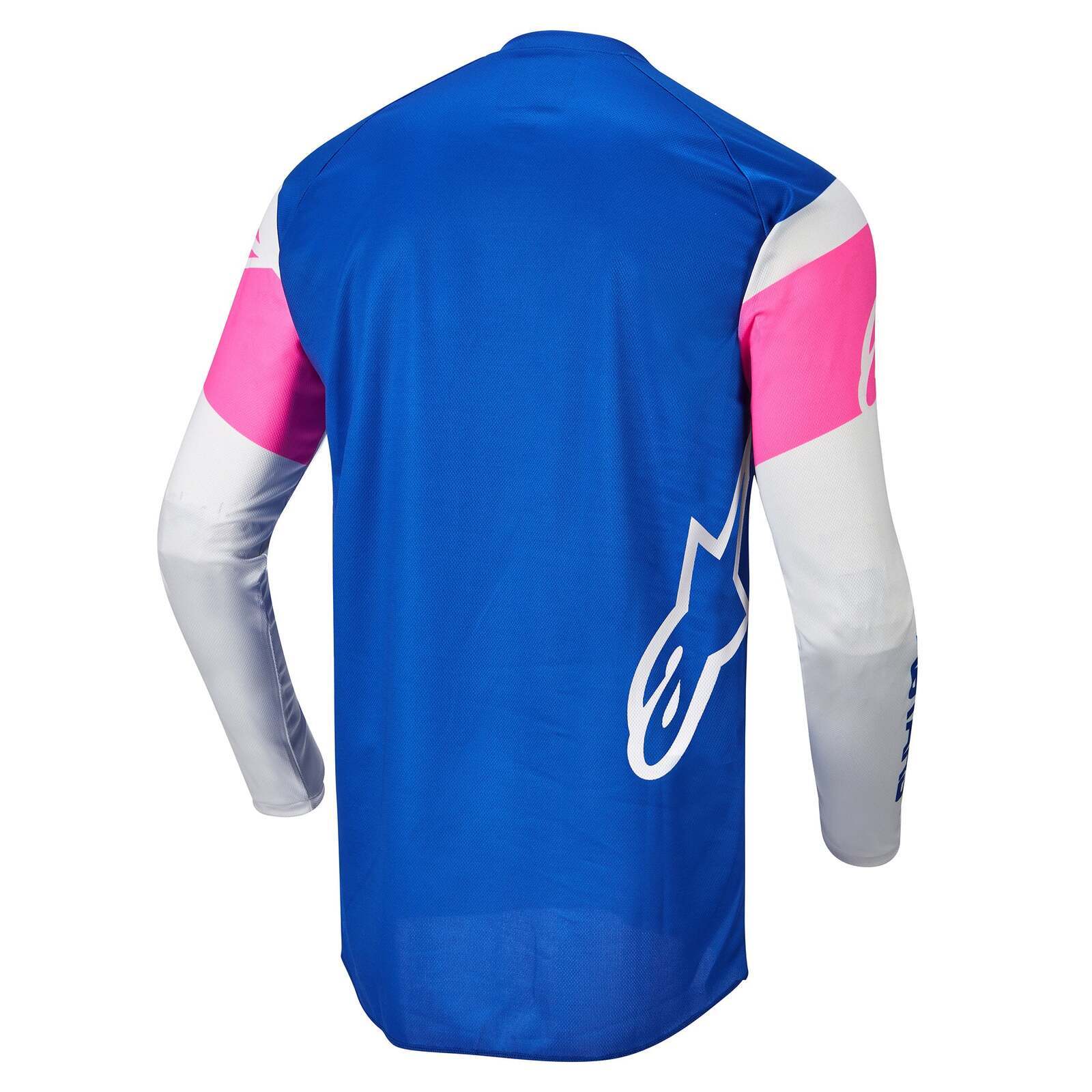 ALPINESTARS 2022 FLUID TRIPLE JERSEY BLUE WHITE FLURO PINK