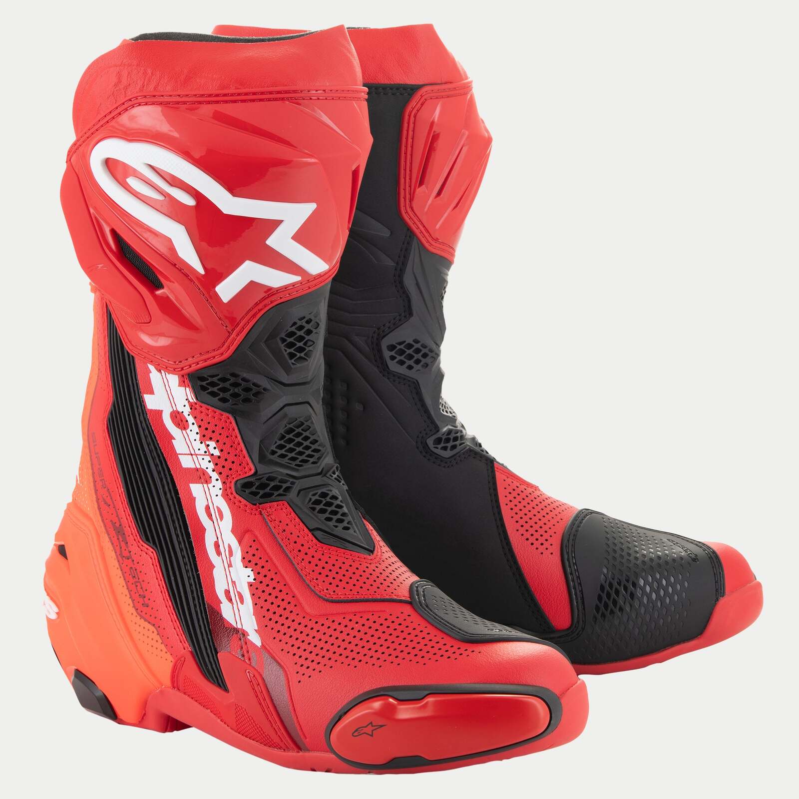 ALPINESTARS SUPERTECH R V2 VENTED BOOT RED FLURO RED