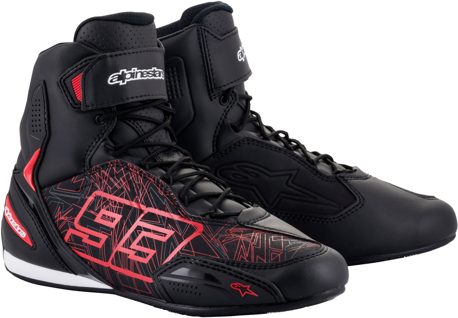 ALPINESTARS AUSTIN RIDING SHOE BLACK RED WHITE