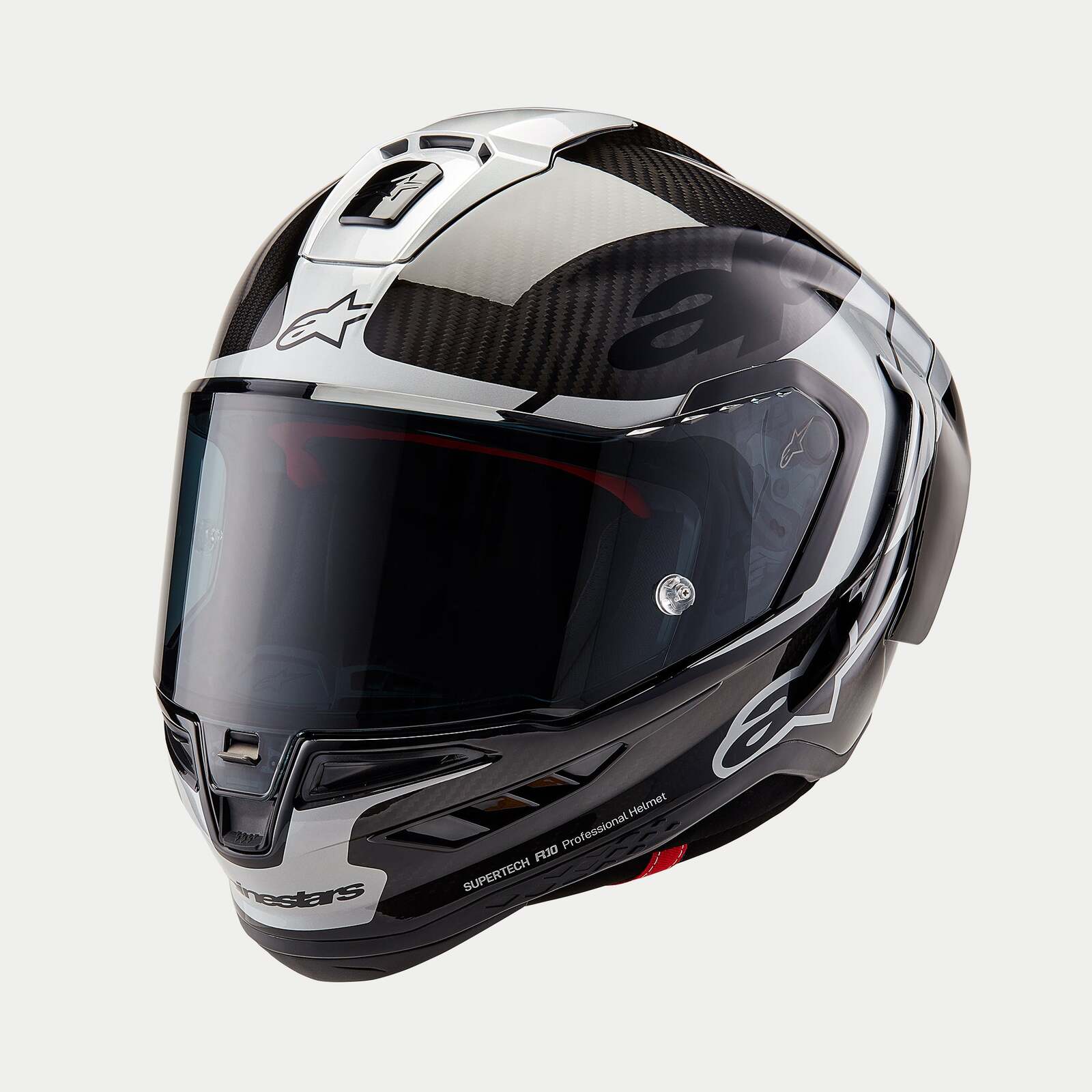 ALPINESTARS SUPERTECH SR10 ELEMENT BLACK CARBON SILVER BLACK GLOSS HELMET