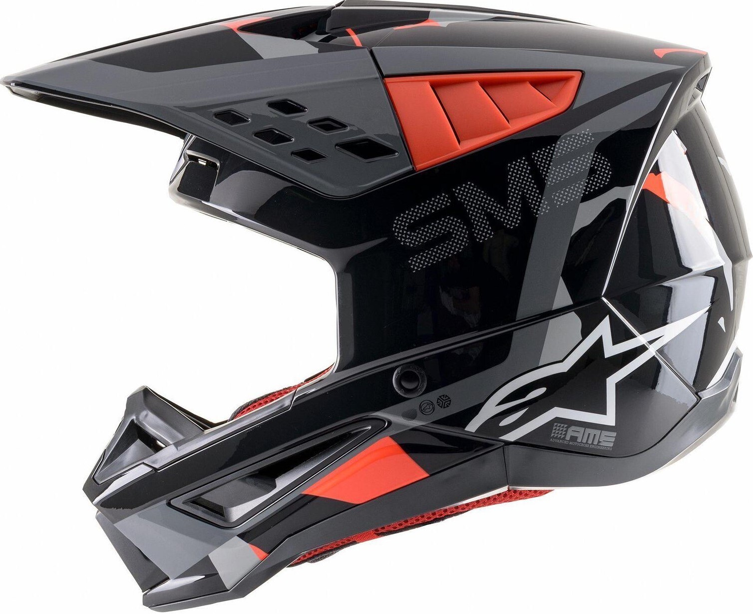 ALPINESTARS SM5 ROVER HELMET ANTHRACITE FLURO RED