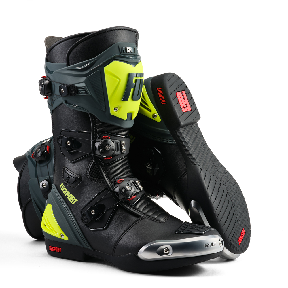 FUSPORT XR1 BOOTS BLACK GREY FLURO YELLOW