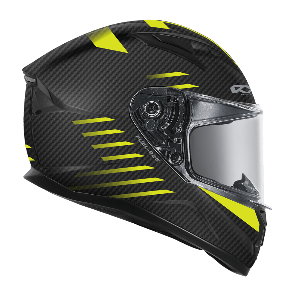 RXT STREET 2 FUEL HELMET MATT CARBON BLACK FLURO YELLOW